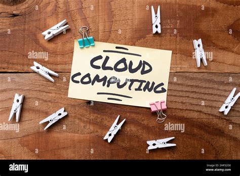 Sign Displaying Cloud Computing Business Showcase Use A Network Of Remote Servers Hosted On The