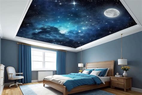 Starry Night Sky Ceiling Mural Premium Ai Generated Image