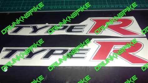 Honda Civic Type R Fn2 Fk2 K20 V Tec Red X 2 Side Panel Stickers Decals £5 00 Picclick Uk