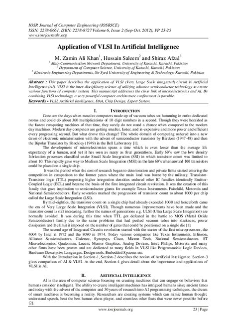 Pdf Application Of Vlsi In Artificial Intelligence