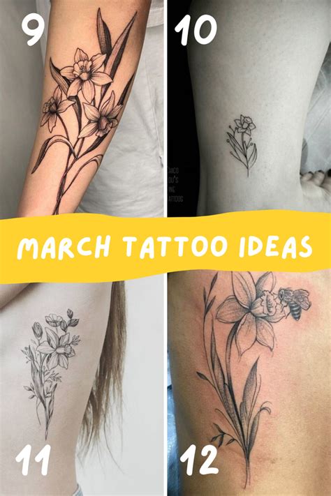 25 March Birth Flower Tattoos Daffodils Tattoo Glee