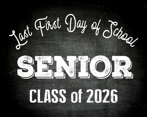 Last First Day Of School Class Of 2026 Instant Download Printable File