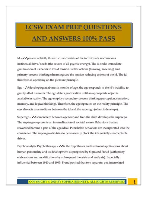 Lcsw Exam Prep Questions And Answers 100 Pass Lcsw Stuvia Us