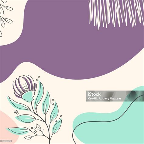 파스텔 색상의 유기적 모양과 손 그리기 선이 있는 추상적인 배경 텍스트 공간이 있는 현대적인 디자인 템플릿입니다 브랜딩 디자인을 위한 최소한의 세련된 커버 벡터