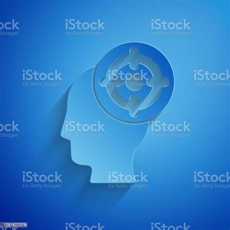 파란색 배경에 격리 된 대상 스포츠 아이콘을 잘라 용지 사격장이나 촬영을 위한 숫자로 대상을 청소합니다 종이 아트 스타일 벡터