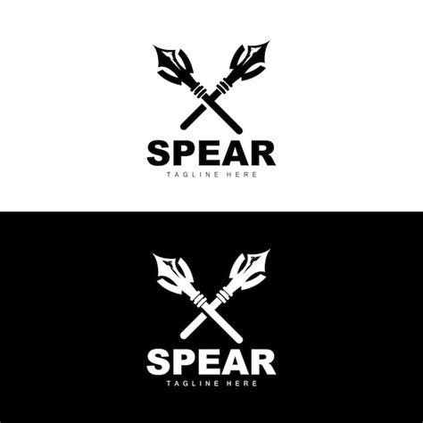 창 로고 장거리 던지는 무기 대상 아이콘 디자인 제품 및 회사 브랜드 아이콘 그림 프리미엄 벡터