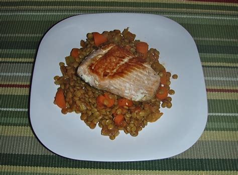Seared Salmon With Lentils