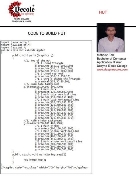 Mohnish Tak 3rd Year Project On Java Applet Pdf