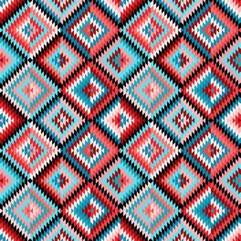Premium Vector Ethnic Rhombus Multicolor Tribal Seamless Pattern