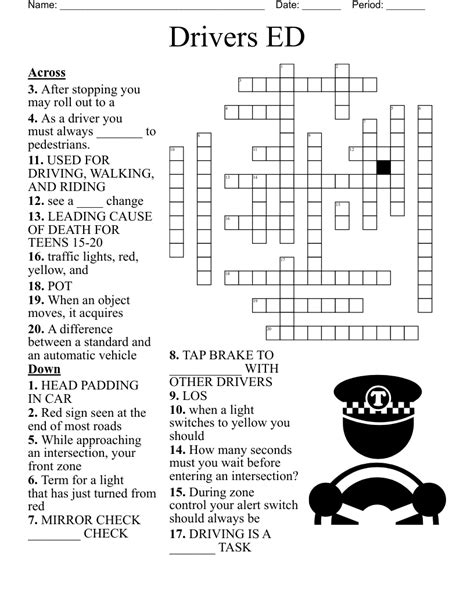 Drivers Ed Crossword Wordmint