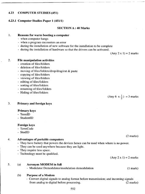 2015 Kcse Computer Pp1 Pp2 Ms Pdf Cooking Food And Wine