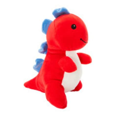 Cute And Cuddly Kawaii Dinosaur Plush Large Red And Blue 11 In