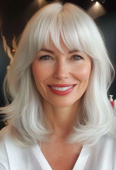 30 Long Bob Hairstyles With Fringe For Women Over 50 Voluminous