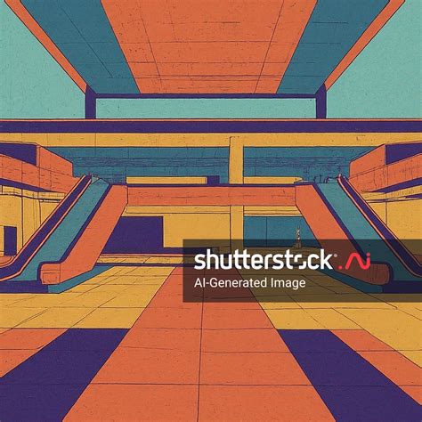 Liminal Space Architecture Bold Illustration Limited Ai Generated Image