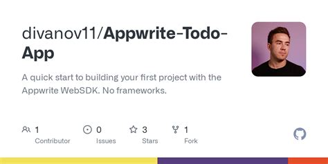 Github Divanov11appwrite Todo App A Quick Start To Building Your