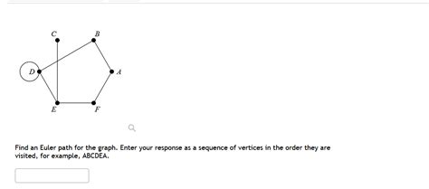 Solved Find An Euler Path For The Graph Enter Your Response