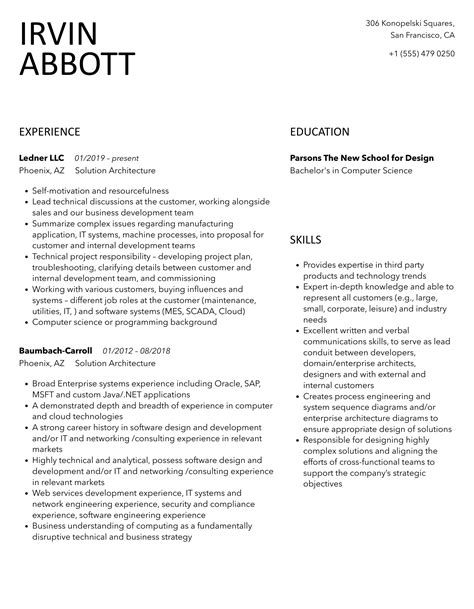 Solution Architecture Resume Samples Velvet Jobs