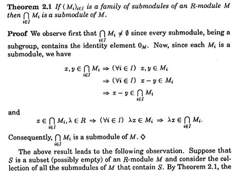 Submodule Generated By Family Of Submodules Simple Question