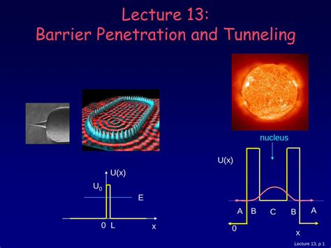 Pdf Lecture 13 Barrier Penetration And Tunneling · Lecture 13 P 17 Tunneling And