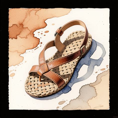 Free Woven Journey Sandal Photo Sandal Woven Watercolor Download