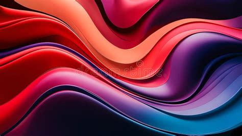 Fluid Wave Like Abstract Background With Vibrant Colors Of Red Orange Purple And Blue