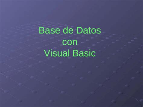 Ppt Base De Datos Con Visual Basic Sql Recordset ¿qué Es El Odbc