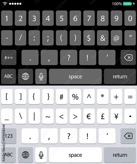 Screen Smartphone Keyboard Mobile Phone Alphabet Buttons Keypad Social Media Keyboard For
