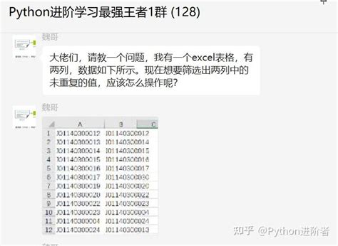 使用python筛选出两列中的未重复的值，应该怎么操作呢？ 知乎