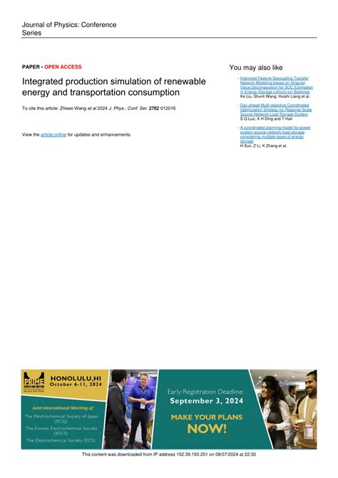Pdf Integrated Production Simulation Of Renewable Energy And Transportation Consumption