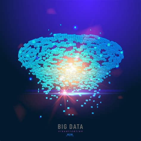 Abstract 3d Big Data Visualization Tangled Graphics Data Streams