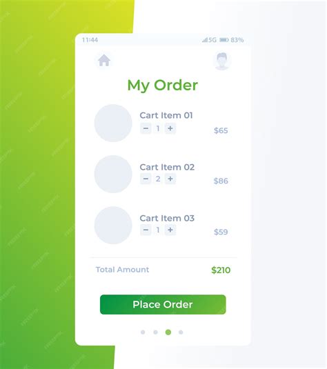 Premium Vector Place Order Mobile Ui Design