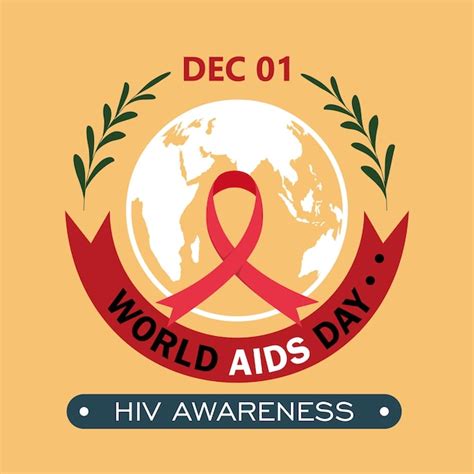 Premium Vector World Aids Hiv Day Hiv Awareness Poster Logo Template