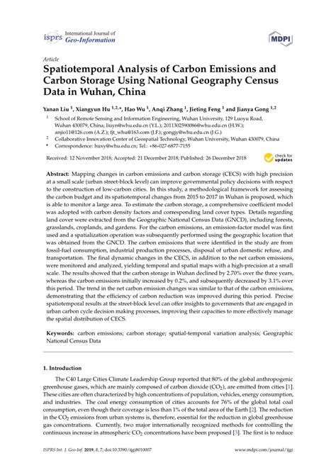 Pdf Spatiotemporal Analysis Of Carbon Emissions And Carbon Storage Using National Geography