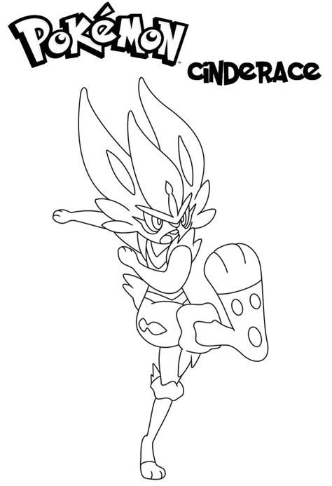 Cinderace Pokemon Pokemon Coloring Pages Pokemon Coloring Cartoon