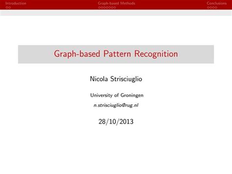 Graph Based Pattern Recognition Ppt