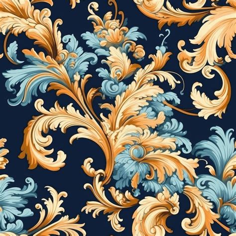 Premium Ai Image Rococo Seamless Pattern That Would Be Worn Colors