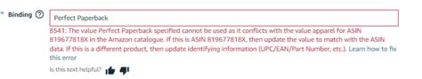 The Value Specified Cannot Be Used As It Conflicts With The Value