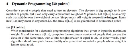 solved 4 dynamic programming 30 points consider a set of n