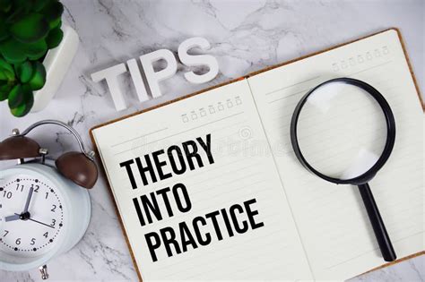 Tips Theory Into Practice Acronym On Notepad Business Concept Background Stock Image Image