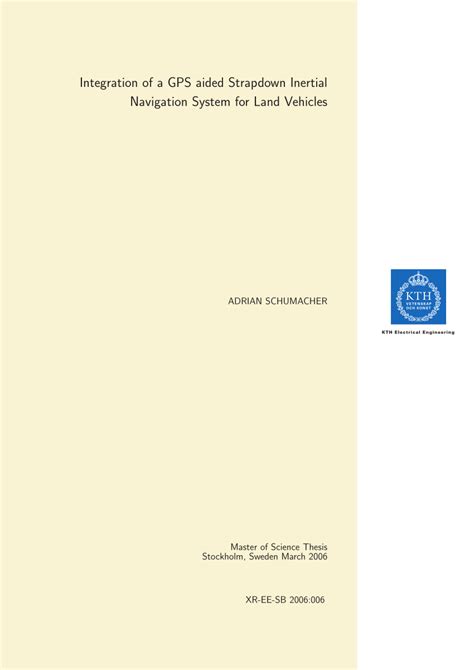 Pdf Integration Of A Gps Aided Strapdown Inertial Navigation System