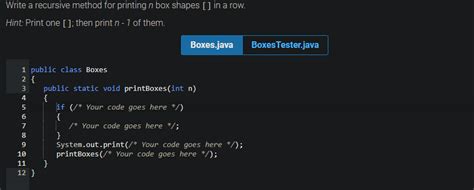 Solved Write A Recursive Method For Printing N Box Shapes