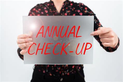 Hand Writing Sign Annual Check Up Internet Concept Yearly Evaluation