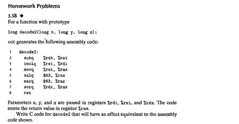 Solved Homework Problems 358 For A Function With Prototype