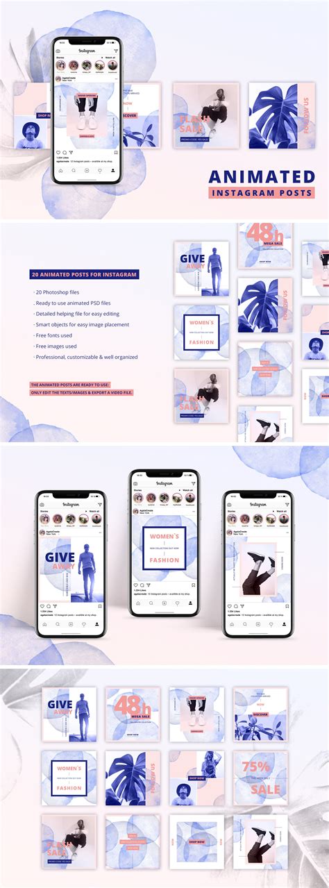 Animated Instagram Posts Bold Social Media Templates ~ Creative Market