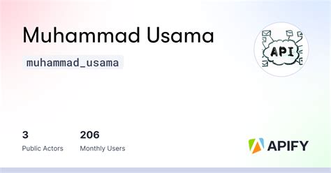 Muhammad Usama Muhammadusama · Apify