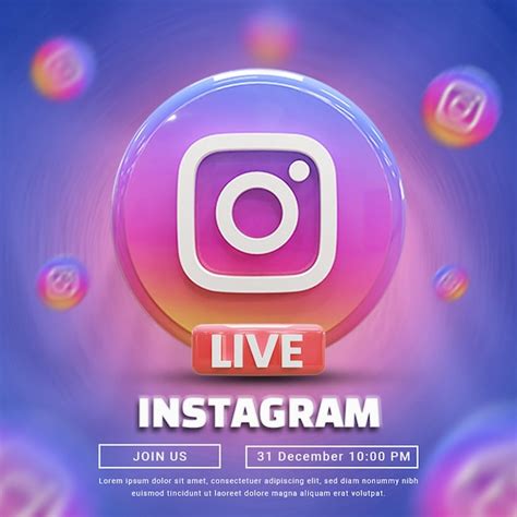 Instagram 라이브 소셜 미디어 홍보 게시물 템플릿 또는 Instagram 소셜 미디어 광고 게시물 프리미엄 Psd 파일