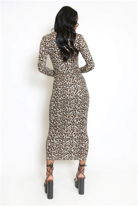 Leopard Print Midi Dress Buy Fashion Wholesale In The Uk