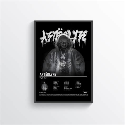Yeat Afterlyfe Monochrome Hip Hop Album Cover Poster 24posters