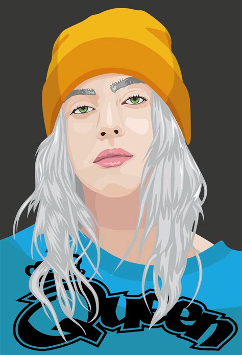 Artstation Billie Eilish Vector Portrait