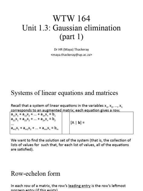 Unit 1 Pt 3 Gaussian Elim Part 1 Pdf Matrix Mathematics Algebra
